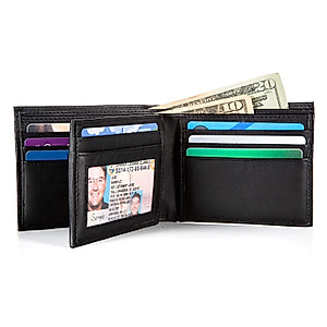 ID Stronghold Extra Capacity Bifold Wallet for Men - RFID Blocking Genuine Leather Wallet