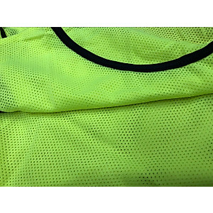 DreamHigh 12 Pack Soccer Team Sports Training Vest Adult Neon Green One size (L)