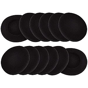 12 Pairs 45mm / 1.8inch Headset Ear Cap Replacement for Most Standard Size Ear Cushions Ear pad Cover Sponge Replacement Ear pad Headphones Black