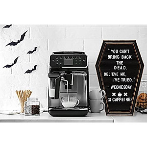 Coffin Black Felt Letter Board Gothic Room Home Wall Decor - Halloween Goth Coffin Shelf Decor Spooky Aesthetic Message Board Sign (Large Black Single)