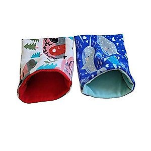Fleece Cage Liner | Multiple Prints & Sizes | Midwest | C&C | Guinea Pig Fleece | Hedgehog Fleece | Reversible | Machine Washable ((2 Pack) 10"x10" Snuggle Sacks, MYSTERY PACK)