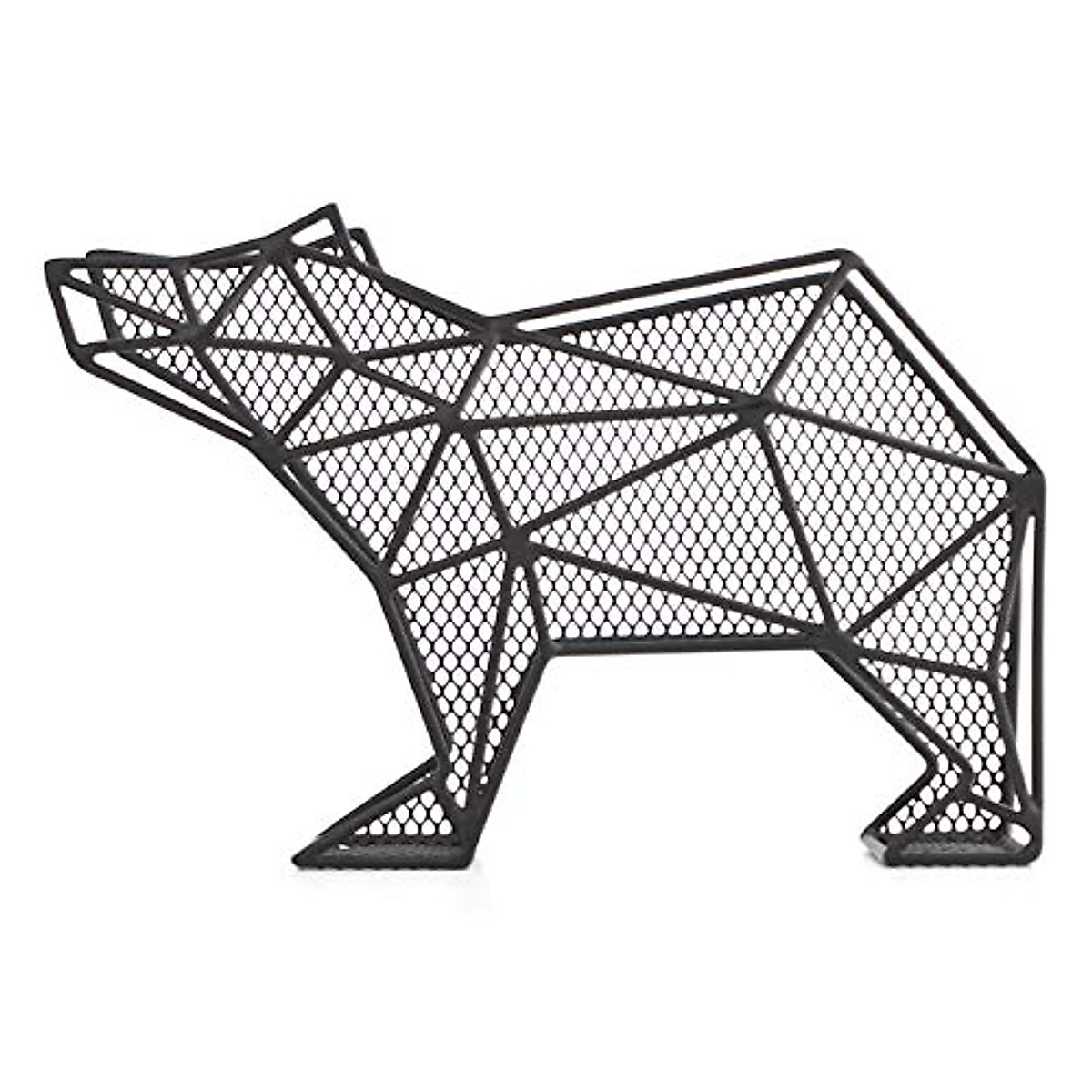 Kikkerland Bear Wall Mount Letter Organizer, 24.9 x 5.1 x 15.5 cm, Black