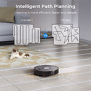 Laresar Robot Vacuum and Mop, Grande 1 Robotic Vacuum Cleaner 2700Pa Suction with Smart Dynamic Navigation, Self-Charging, App Control, Works with Alexa, Ultra-Slim, Ideal for Pet Hair and Carpets