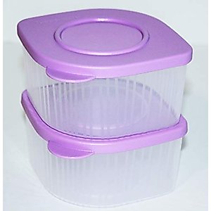 Tupperware Fresh N Cool 2 Cup Set of 2 in Sheer and Daisy Purple