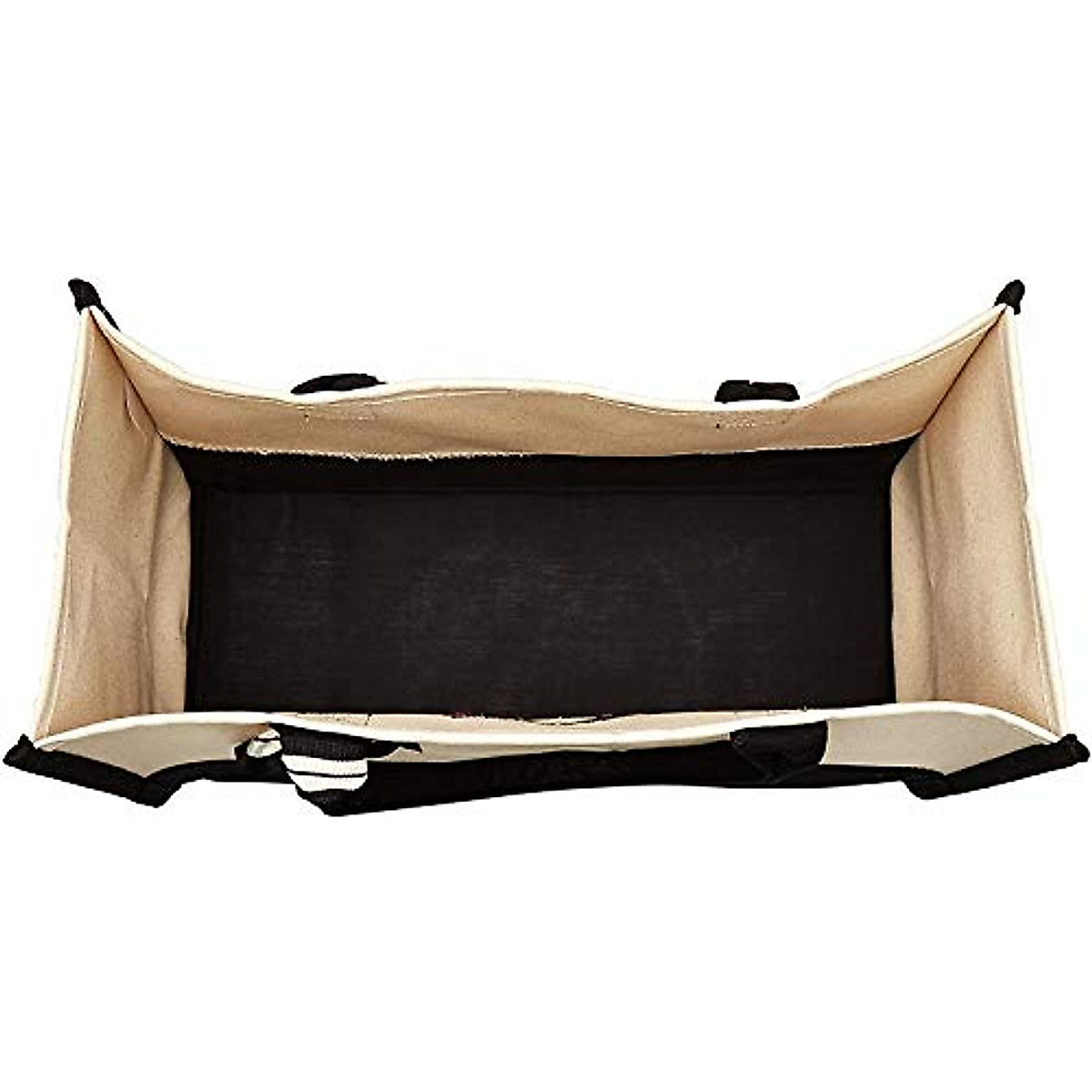 Mud Pie Classic Black and White Initial Canvas Tote Bags (A), 100% Cotton, 17" x 19" x 2"