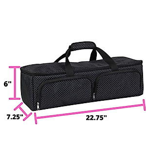 Everything Mary Die-Cut Machine Carrying Case, Black Polka Dot - Storage Tote for Cricut Air & Maker Brother, & Silhouette - Accessories Bag for Supplies, Weeding Tools, Pens & Vinyl