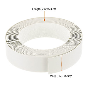 uxcell Edge Banding, 1-5/8 inch x 24.6ft Pre-Glued Beige Embossed Veneer Edging Iron-on Flexible Edge Banding for Cabinet Repair Furniture Restoration