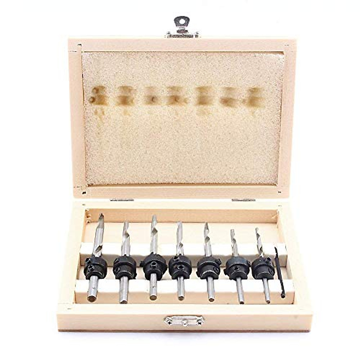 22PC Countersink Drill Bit Set W/Adjustable Depth Stop Collars Counterbore Drill Woodworkers Hole Cutter Screw Drill