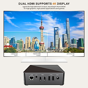 Mini PC Windows 10 Pro, Intel Celeron J4125(up to 2.7GHz) Mini Computers 8GB LPDDR4 128GB SSD Small Desktop PC Support Dual WiFi/Gigabit Ethernet /BT4.2 /USB3.0 /4K HD