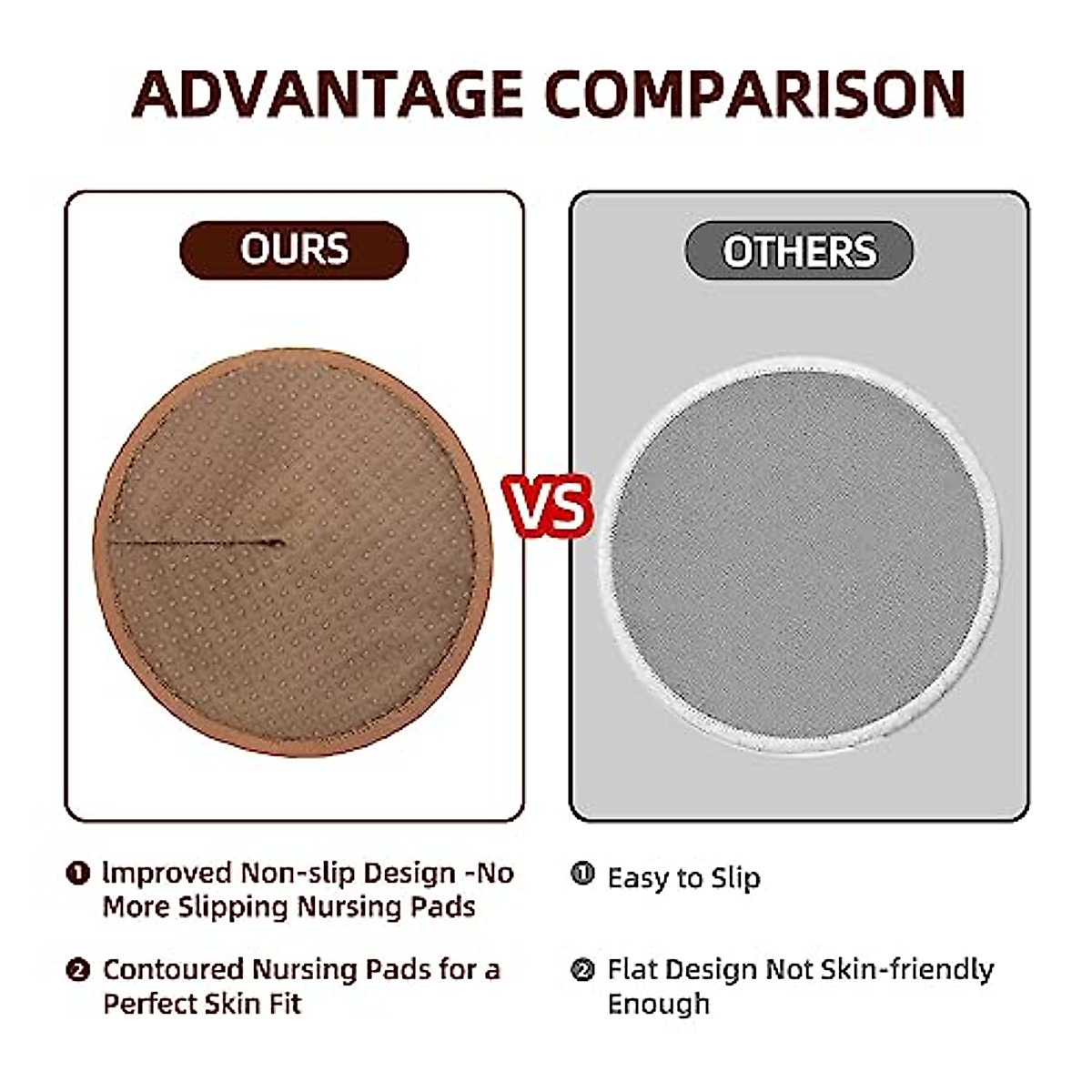 AnAnBaby Organic Bamboo Nursing Breast Pads - 10-Pack Reusable Non-Slip Nipple Pads for Breastfeeding New Moms Postpartum Essentials (5.5inch) with Washing Bags and Handbags（X-Large，Five Colors）