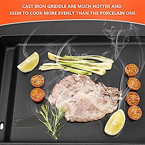 QuliMetal 7599 Cast Iron Griddle for Weber Genesis II 300 600 Series Gas Grill, Genesis II E/S-310, II E-315, I E-335, II S-335, II SE-335 and II E-610, Replace for Weber 7599 66095 66089
