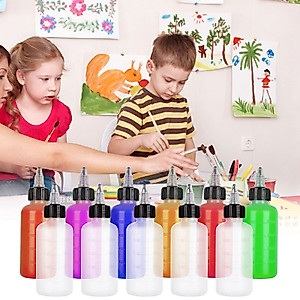 ZOFORTY 40Pcs 4 OZ Boston Dispensing Bottles, Plastic Squeeze Bottles with Twist Top Caps, Boston Round LDPE Bottles for Liquids Oils Art Crafts Kitchen Household (120ml)