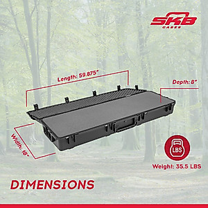 SKB iSeries 60 Inch Waterproof Utility Protective Case with Wheels, Layered Foam Interior and Stainless Steel Protector Clips, Black