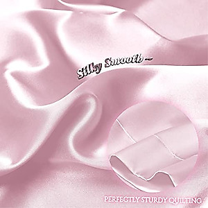 KINMEROOM Satin Pillowcase for Hair and Skin, Pink Pillowcases 2 Pack, Queen Size Pillow Cases Set of 2, Luxury and Soft Satin Pillow Covers with Envelope Closure (20x30 Inches)