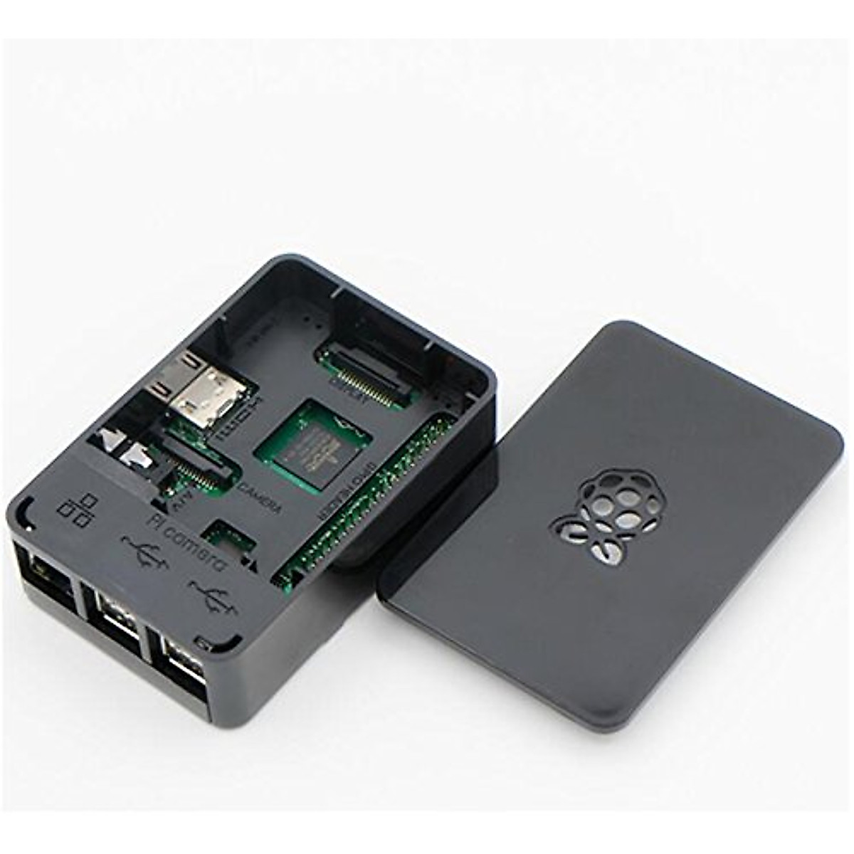 Black Protective Case/Box/Enclosure for Raspberry Pi Model B/ 2/3 with Aluminum Heatsink Cooler - Access to All Ports