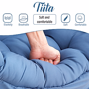 Tiita Lazy Chair with Ottoman, Modern Large Accent Lounge Chair, Leisure Sofa Armchair/Reading Chair with Footrest for Bedroom, Living Room, Dorm Rooms, Garden and Courtyard