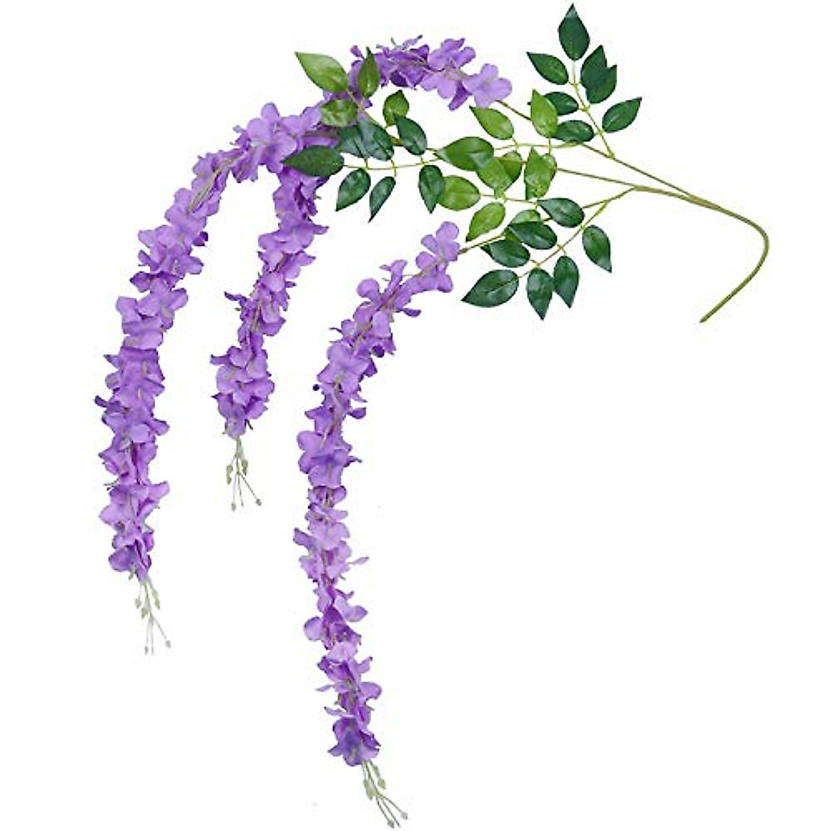 24 Pack Wisteria Flower Vines Garland, 3.75 Feet Artificial Flower Strings, Fake Hanging Flowers, Silk Wisteria Garland Flowers, Wisteria Vine for Wedding, Garden, Wall Decoration (Purple Blue)