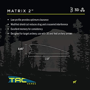 TAC Vanes 2" Matrix Shield Cut Vanes, Green Vanes, Pack of 100, Vanes for Archery Bowhunting and Recreational Shooting