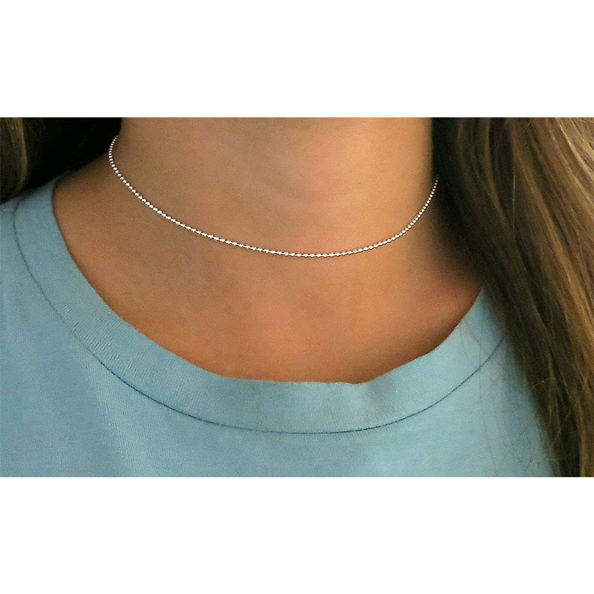 Verona Jewelers 925 Sterling Silver Italian 1.5MM, 2MM Silver Bead Ball Chain Necklace, Sterling Silver Bead Necklace, Italian Bead Necklace, Silver Beaded Necklace (18, 1.5MM)