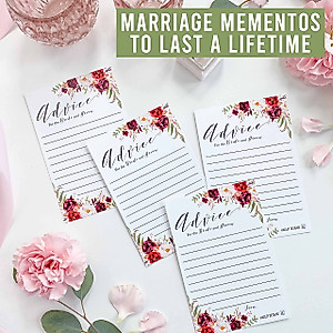 50 Floral Wedding Advice Cards For Bride and Groom, Wedding Guest Book Alternative, Advice and Wishes For The Mr and Mrs, Advice For The Bride, Bridal Shower Advice Cards, Wedding Card Boxes Reception