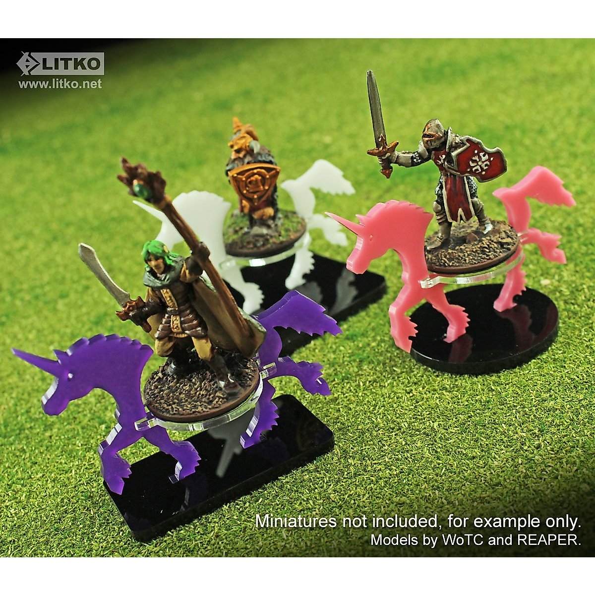 LITKO Unicorn Character Mount | Role-Playing Games | Compatible with Dungeons & Dragons and Pathfinder Games (40mm Circular Base, White)