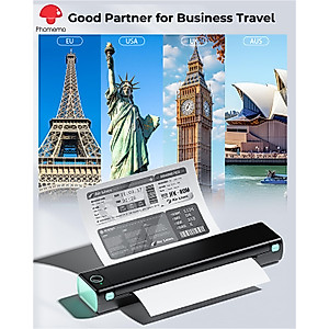 Phomemo Portable Printer Wireless for Travel, [New] M08F-Letter Bluetooth Mobile Printer Support 8.5" X 11" US Letter, No-Ink Thermal Compact Printer, Compatible with Android and iOS Phone & Laptop
