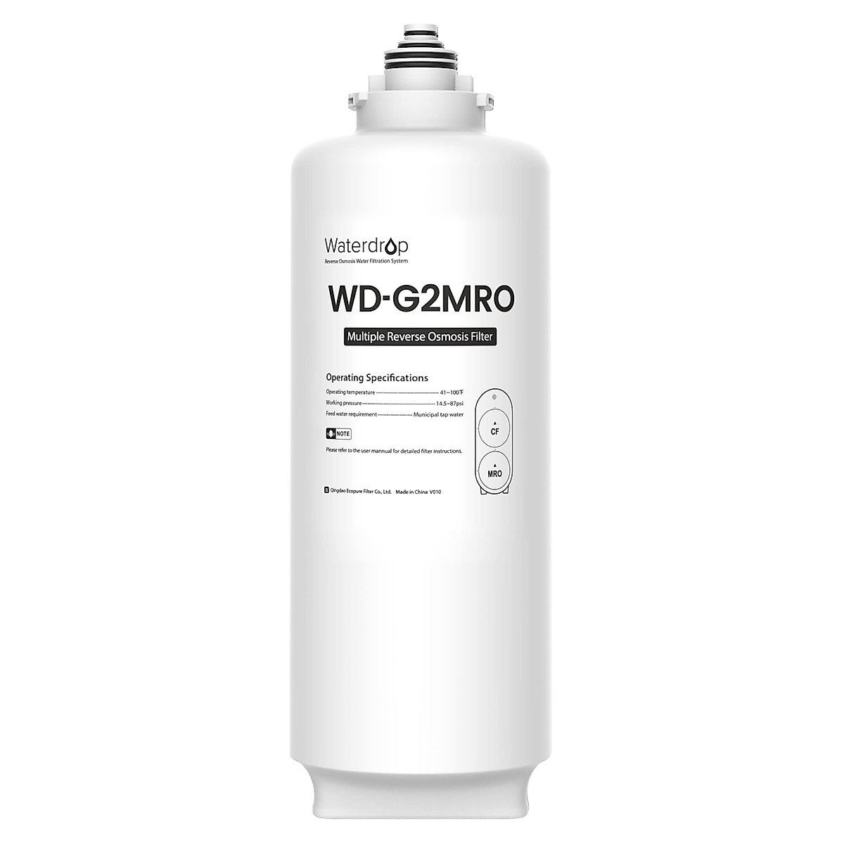 Waterdrop WD-G2MRO Filter, Replacement for WD-G2-W, WD-G2-B Reverse Osmosis System, 2-year Lifetime, Reduce PFAS