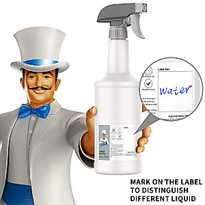 MR.SIGA 24 oz Empty Plastic Spray Bottles for Cleaning Solutions, Heavy Duty Household Reusable Spray Bottles with Measurements and Adjustable Leak Proof Nozzle, 3 Pack