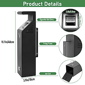 RDUIGT Wall Mounted Outpost Trash Receptacle Outdoor Commercial Garbage Can Hanging Trash Can for Restaurants Hotels Offices and Pub Club