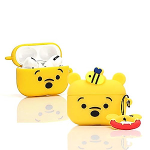 ZAHIUS Airpods Pro Silicone Case Funny Cover Compatible for Apple Airpods Pro[3D Cartoon Pattern][Designed for Kids Girl and Boys][Honey Winnie Pooh]