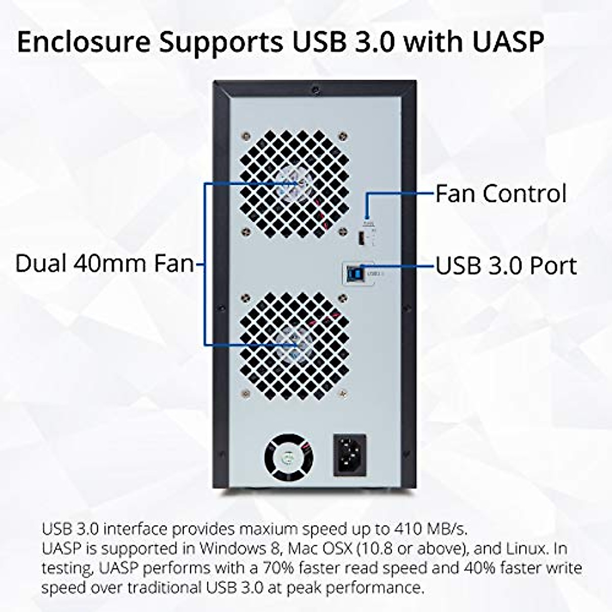 Syba 8 Bay Tool Less Tray Hot Swappabe 2.5" 3.5" SATA Non Raid External USB 3.0 Enclosure SY-ENC50119