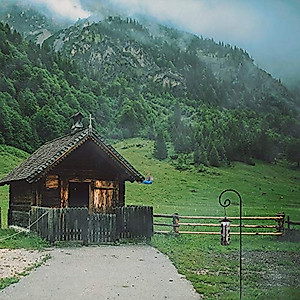 Ashman Shepherd Curled Hook (6 Pack), 35 Inch Tall 1/4 Inch Thick, Made of Premium Metal for Hanging Bird Feeders, Mason Jars, PlantHangers, Flower Basket, Christmas Lights, Lanterns, and Weddings