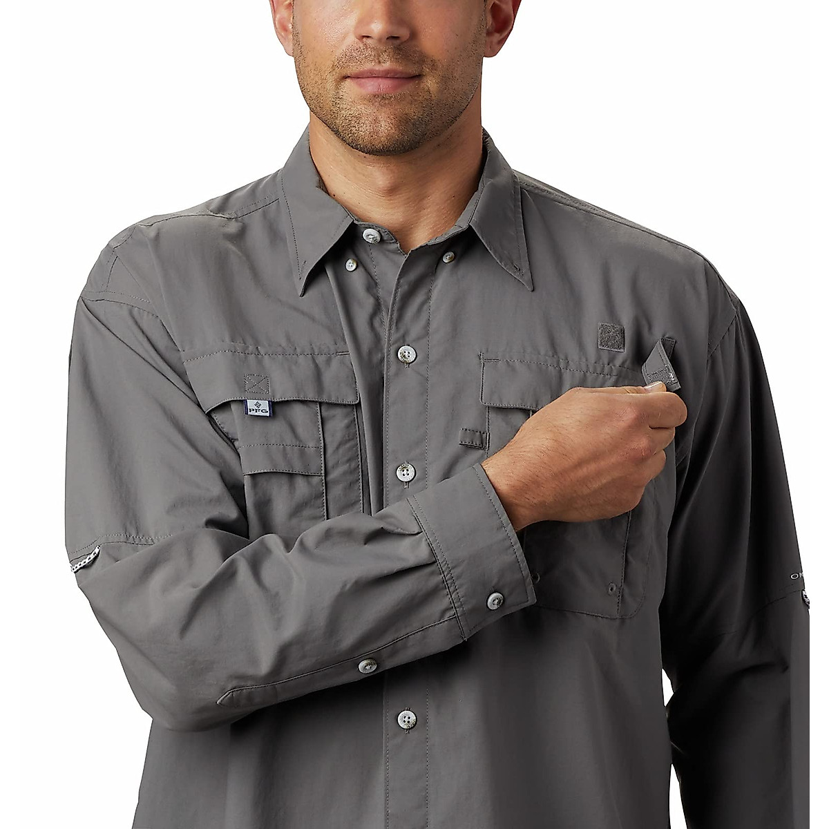 Columbia Men's Pfg Bahama Ii Long Sleeve Shirt, City Grey, X-Large