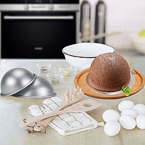 Zerodis 4Inch Semicircle Aluminum Cake Pan Hemisphere Cake Pan Sphere Cake Pan Baseball Cake Pan Sport Ball DIY Birthday Cake Pan