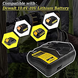 Replacement for Dewalt DCB107 10.8V-20V Max Lithium Charger Compatible with Dewalt DCB120 DCB127 DCB207 DCB206 DCB204 DCB200-2 DCB200 DCB180