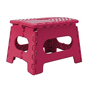 Simplify Folding Step Stool-Lightweight, Sturdy and Safe, Carrying Handle, Easy to Open, for Kitchen, Bathroom, Bedroom, Kids or Adults