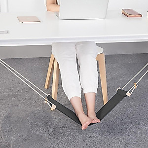 Office Foot Hammock Under Desk Footrest, Adjustable Desk Foot Rest Stand Replace Footstools for Home, Office Study and Relaxing, 1pc/Box Black