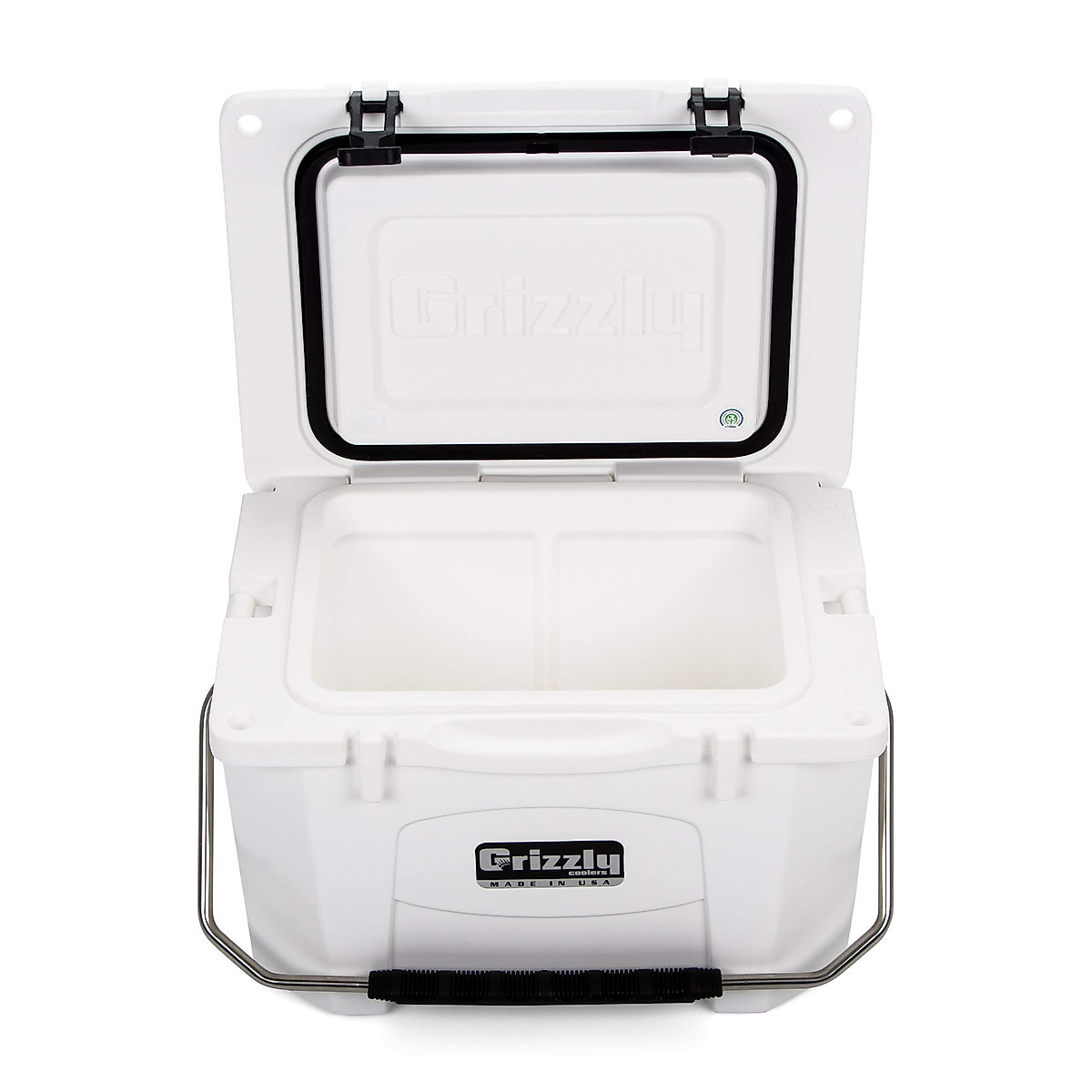 Grizzly 20 Cooler | 20 qt Ice Chest Durable Rotomolded Insulated | Made in USA | Warranty for Life | For Beach Boat Camping Fishing Hunting | G20 | White