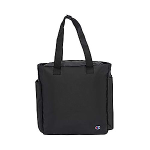 Champion unisex adult Billboard Gym Tote Bags, Black/Reflective Silver, One Size US