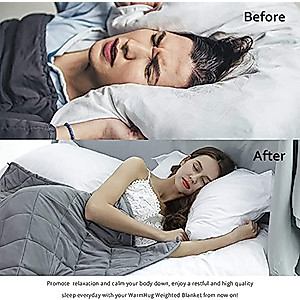 WarmHug Weighted Blanket King Size 15 lbs 86" x 92" for Couples and Adults - Cooling Breathable Heavy Blanket with Premium Glass Beads, Grey