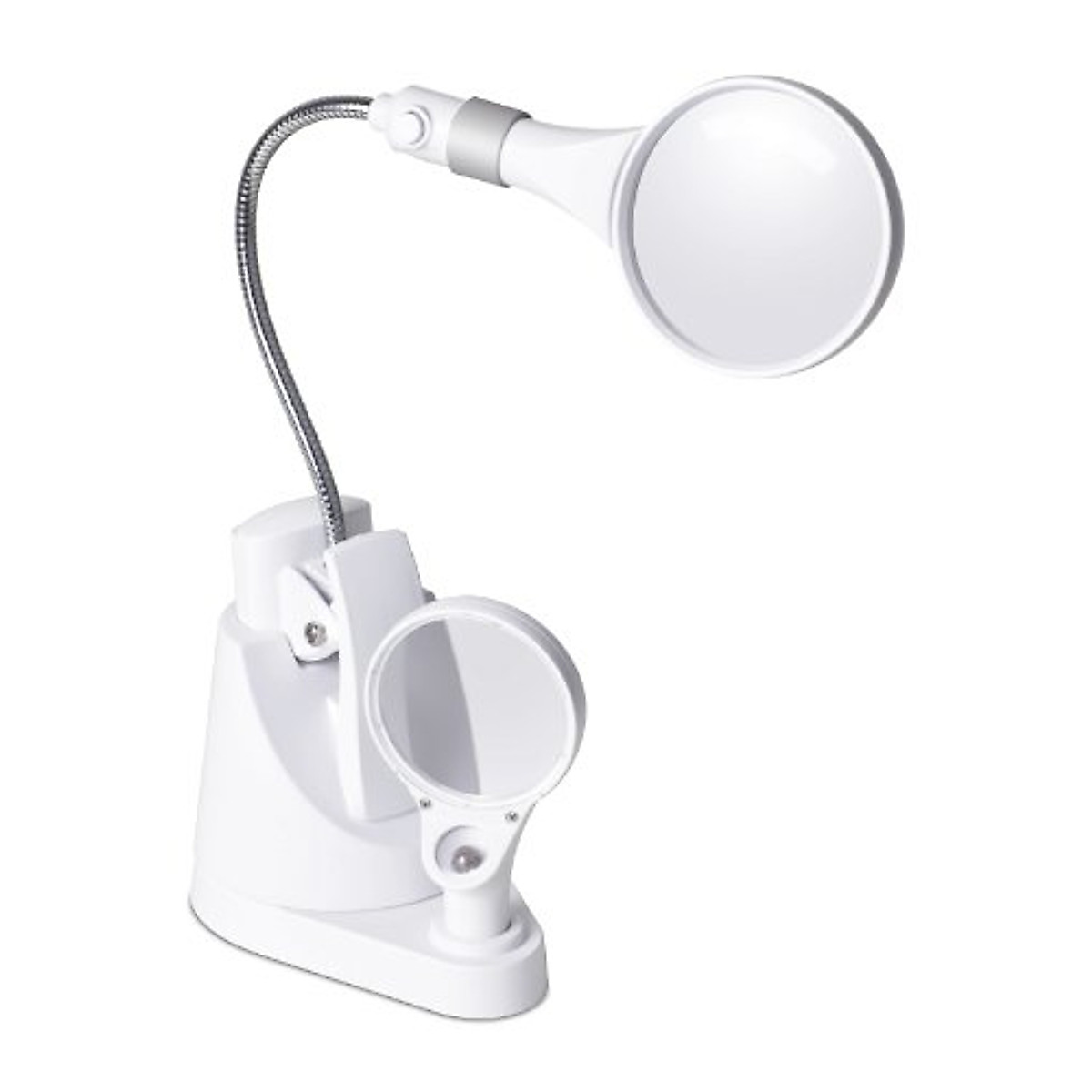 OttLite LED Clip & Freestanding Dual Magnifier Lamp - Adjustable Neck, Light for Crafting & Reading