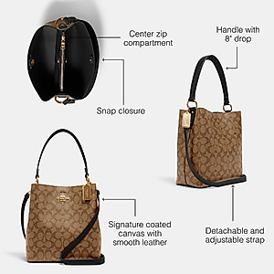 COACH Town Bucket Bag, Khaki Black