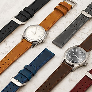 Benchmark 20mm Oxblood Red Leather Watch Band - Quick Release Crazy Horse Leather Watch Strap - 20mm Leather Watch Band (20mm, Oxblood)