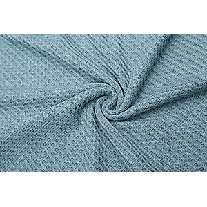 IWOLLENCE Women Waffle Knit Tunic Dress Casual Summer Short Sleeve Loose Dresses Cover Up Beach Dresses with Pocket Black Small