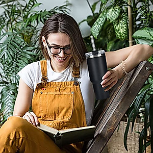 ALINK 8 Pack Replacement Glass Straws for Stanley 40 oz 30 oz Tumbler, 12 in Long Reusable Clear Straws for Stanley Cup Accessories, Half Gallon Bottle, Plus 2 Cleaning Brush