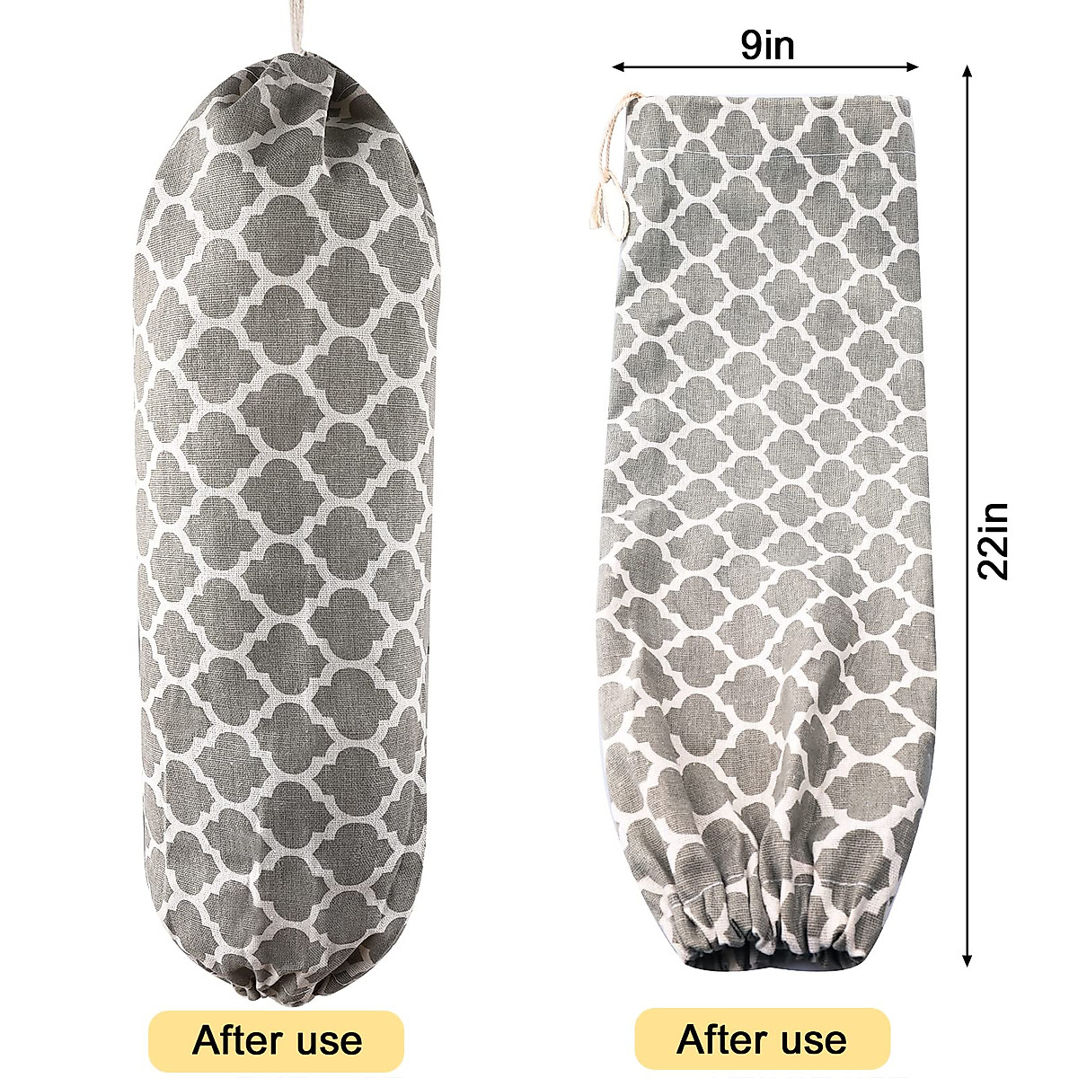 Plastic Bag Holder Wall Mount,Washable Plastic Bag Organizer for Grocery Bag,Trash Bag,Shopping Bags(1PC,GREY)