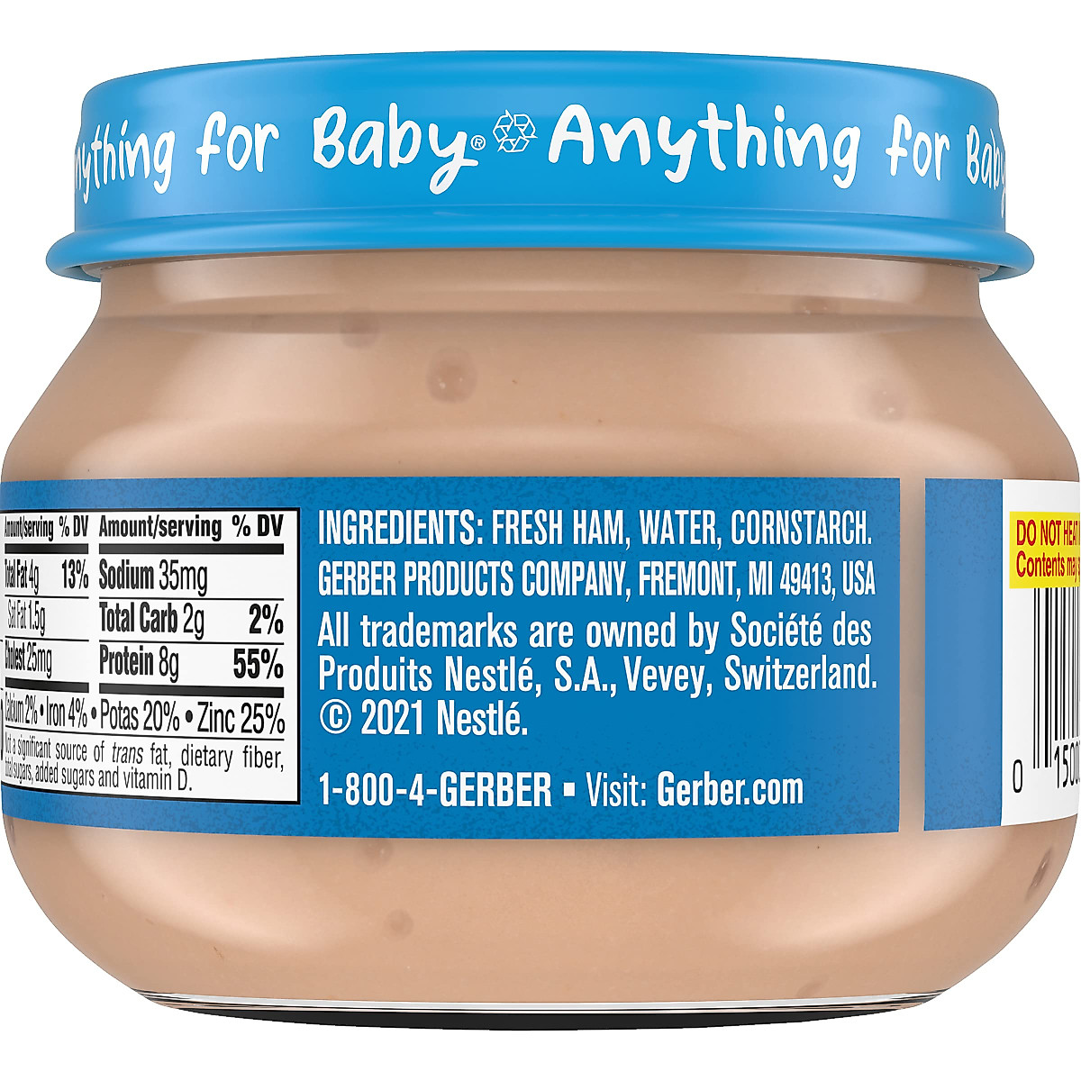 Gerber Mealtime for Baby 2nd Foods Baby Food Jar, Ham & Gravy, Non-GMO Pureed Baby Food with Essential Nutrients, Protein & Zinc, 2.5-Ounce Glass Jar (Pack of 40 Jars)