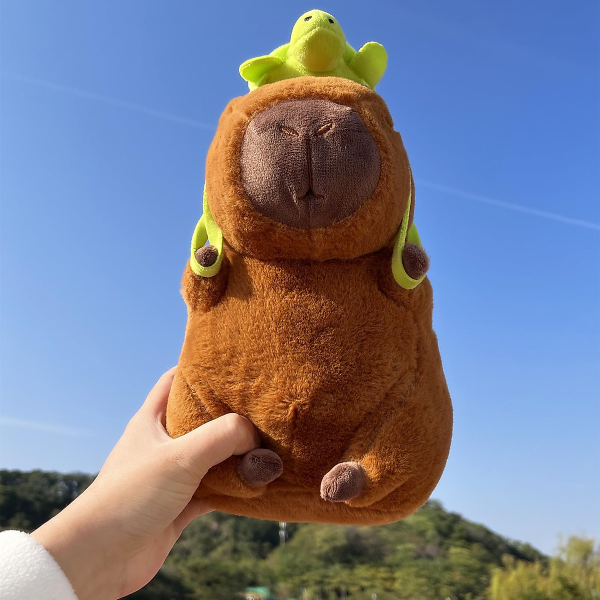 9Inches Capybara Stuffed Animal with Turtle Backpack Capybara Plush Toy Soft Capybara Plushies Pillow for Boys Girls Kids