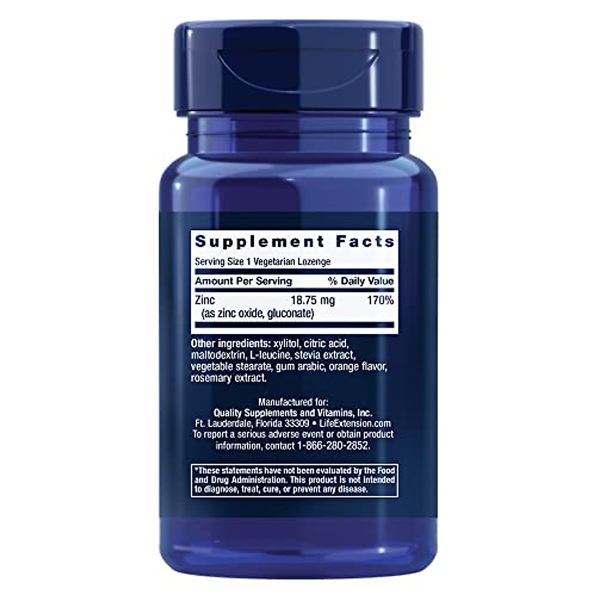 Life Extension Zinc Lozenges – Citrus-Orange Flavor – For Healthy Protein Synthesis & Immune Health - Inflammation Management Supplement - Gluten-Free, Non-GMO – 60 Vegetarian Lozenges