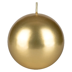 Mega Candles 1 pc Unscented Gold Round Ball Candle, Hand Poured Premium Wax Candles 3 Inch x 3 Inch, Home Décor, Wedding Receptions, Baby Showers, Birthdays, Celebrations, Party Favors & More